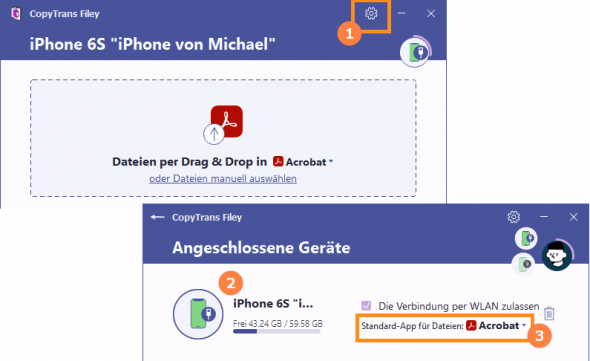 Erste Schritte mit CopyTrans Filey