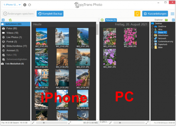 Erste Schritte mit CopyTrans Photo, Ihrem iPhone Foto-Manager