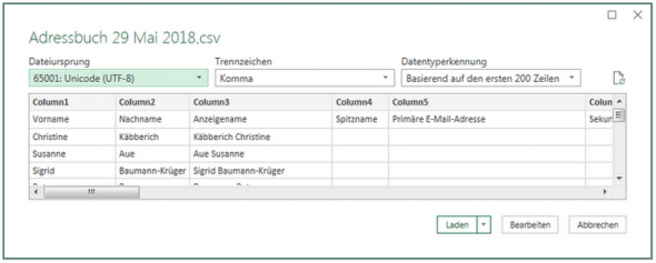 CSV in Excel umwandeln - mit CopyTrans Contacts