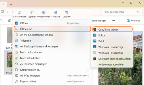 HEIC Datei öffnen - am Windows PC: kostenlos
