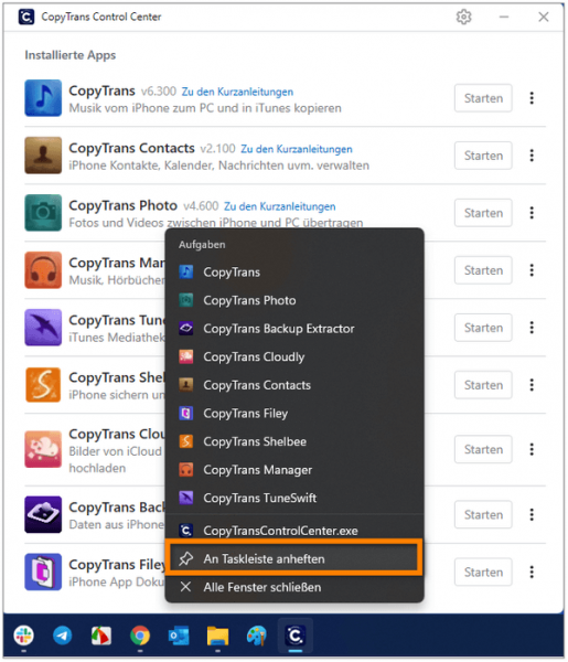 Geheimtipps zu CopyTrans Control Center